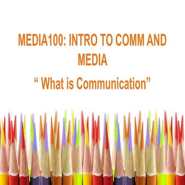 Lesson 1 - Introduction to Communication | PPT