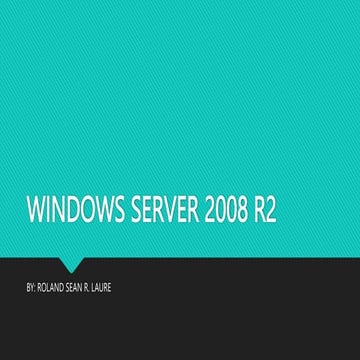 LESSON 1 - Windows Server 2008 R2 Configuration.pptx | Operating Systems | Computer Software and ...