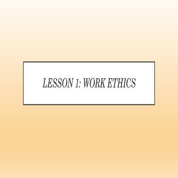 Lesson 1-Work Ethics.pdf work immersion 24 | PDF