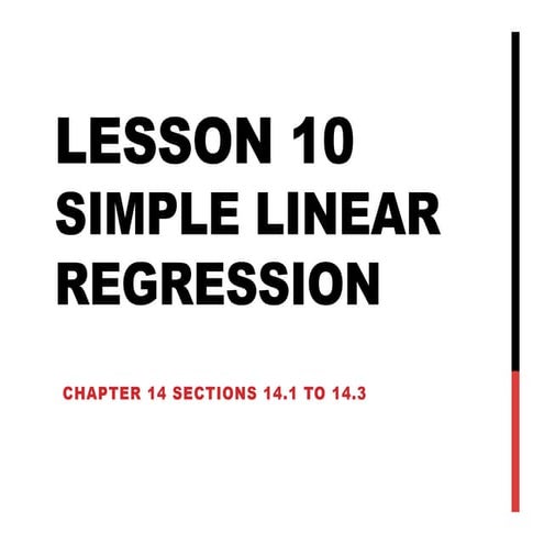 Lesson 10 - Regression Analysis | PPT