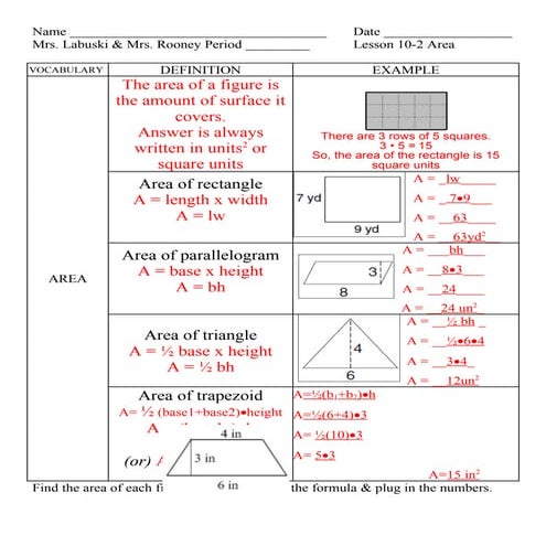 Lesson 10 2 area 2012 | DOC