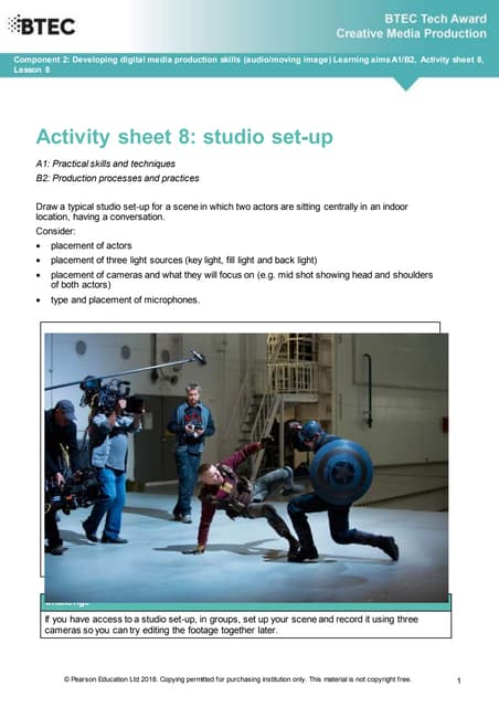 Component 2 activity sheet 1 production stage | PDF