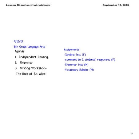 Lesson 10 and the rule of so what | PDF
