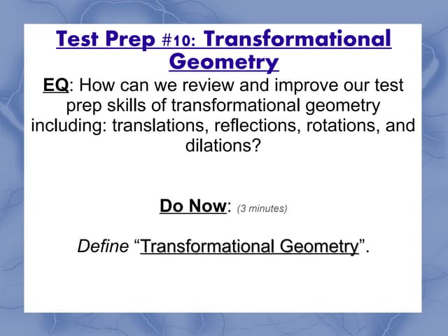 Transformations ppt | PPT