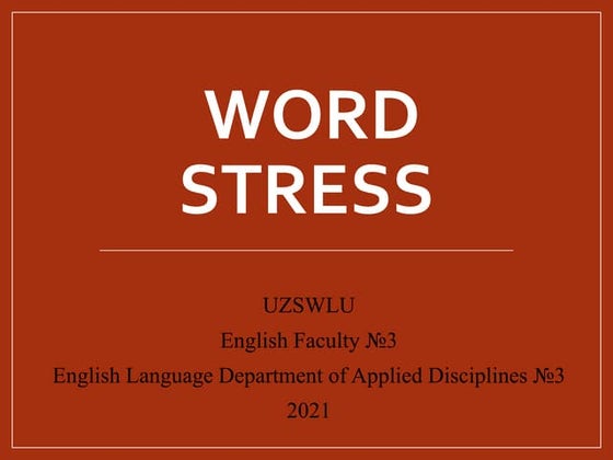 DIFFERENT RULESSSSSSS ON WORD STRESS.ppt