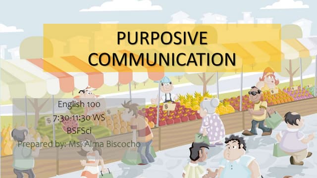 Purposive-Communication Subject in 1st year | PDF
