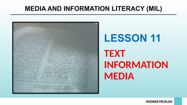 text in multimedia | PPTX