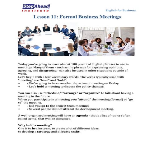 Lesson 11 - Formal Business meetings.pdf