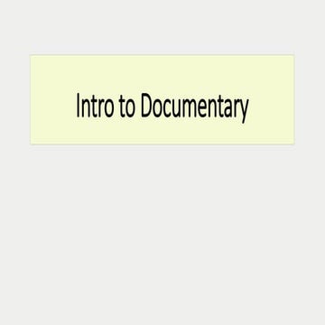 Lesson 11 intro to documentary | PPT
