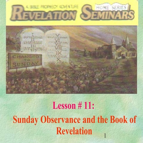 Lesson 11 revelation seminars sunday observance and the book of ...