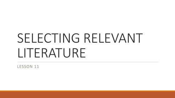 Lesson 12 citing related literature using standard styles | PPTX