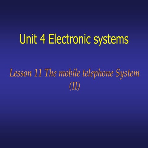 Lesson 11 The mobile telephone system (II) (Lecture 6).ppt | Digital ...