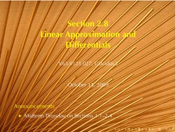 Lesson 12: Linear Approximation | PPT