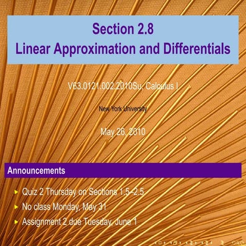 Lesson 12 Linear Approximation Pdf