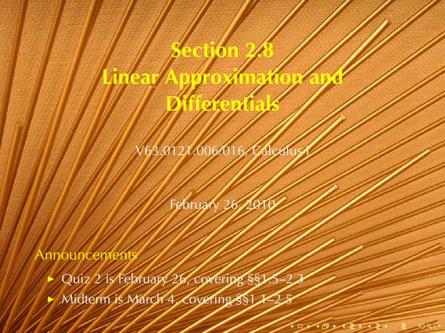 Lesson 12 Linear Approximation Ppt