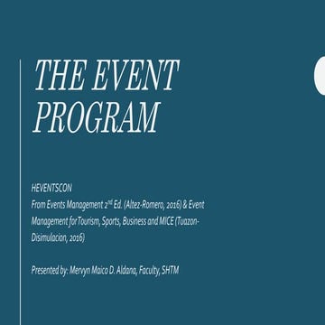 Lesson 12 the event program | PPTX