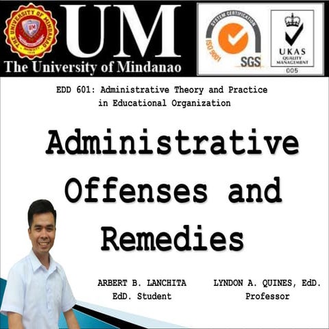 Master Of Education Lesson 12 Administrative Offenses Ppt