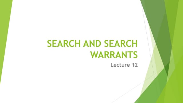 Lesson12 Search And Search Warrants Pptx