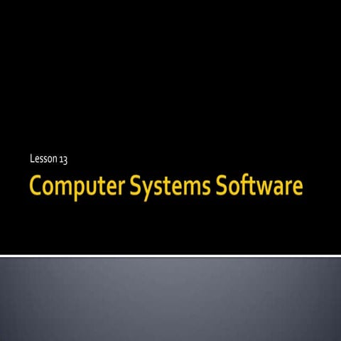 Lesson 13 Computer Systems Software Pptx Operating Systems Computer Software And Applications