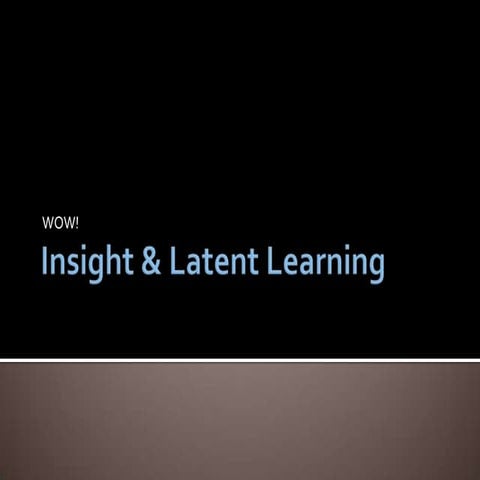 Lesson 13 insight and latent learning | PPTX