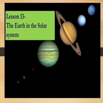 Lesson 13 the earth in the solar system | PPT
