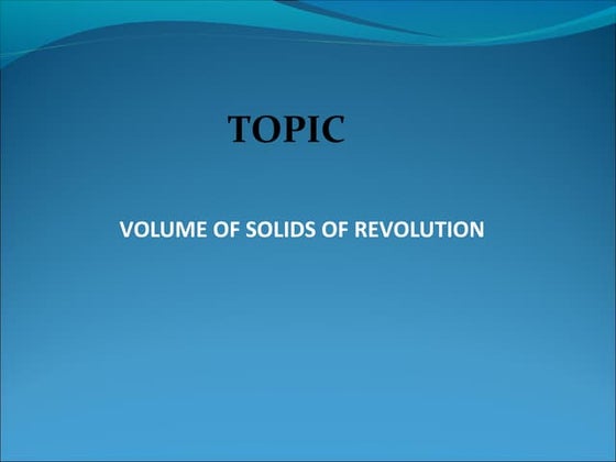Volume of Solids | PPTX