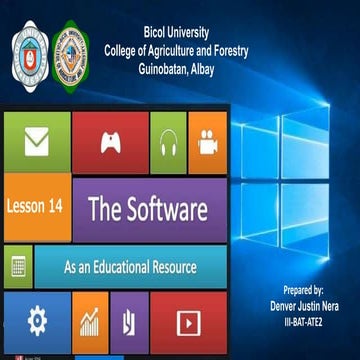 Lesson 14. software as educational resource. nera | PPTX | Operating Systems | Computer Software ...