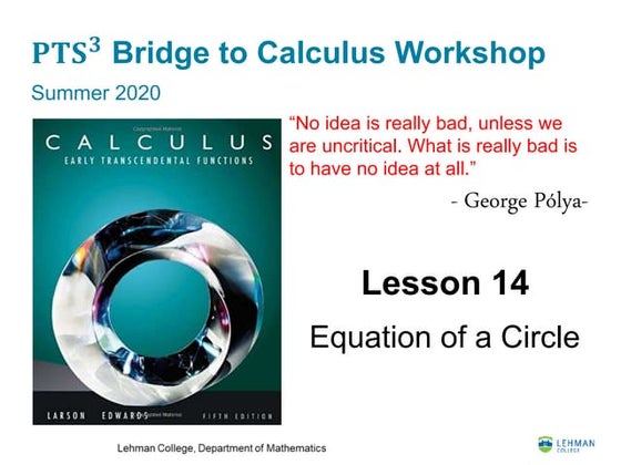 Center-Radius Form of the Equation of a Circle.pptx | Physics | Science