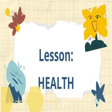 Health lesson for beginner students focus on vocaulary | PPT