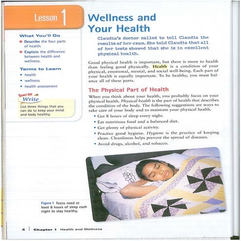 Lesson 1 (4 parts of health) | PDF