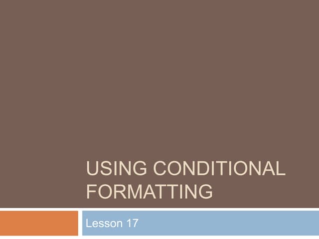 Conditional formatting | PPTX