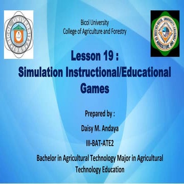 Lesson 19: Simulation Instructional Games | PPTX