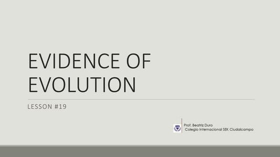Evidence of Evolution Review | PPTX | Biological Sciences | Science