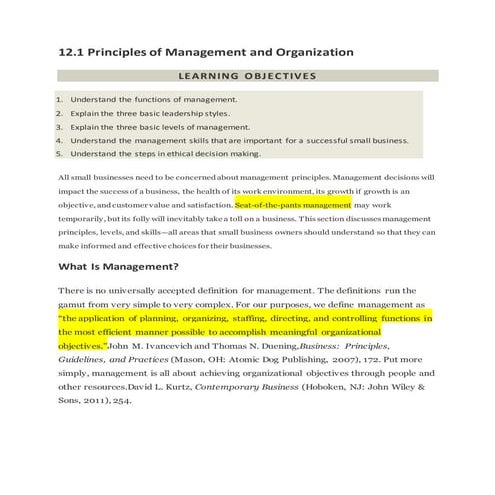 Lesson1 Principles of Management | PDF