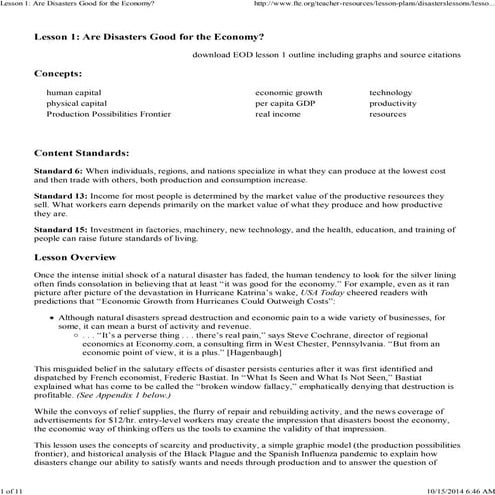 Economic Disaster | PPTX