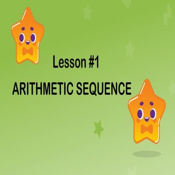 LESSON #1 ARITHMETIC SEQUENCE GRADE 10. | PPTX