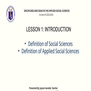 Lesson 1_ Definition of Applied Social Sciences | PPTX