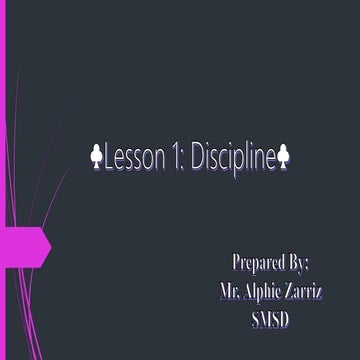 Lesson 1 discipline | PPTX