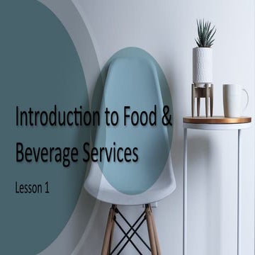 Lesson 1 Food and Beverage TLE grade 7 and 8 | PPTX
