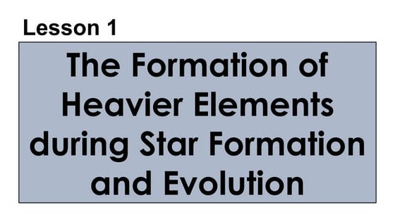 THE FORMATION OF ELEMENTS IN THE UNIVERSE.pptx | Space and Astronomy ...