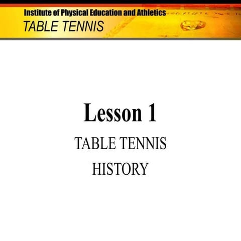 Table tennis lesson | PDF
