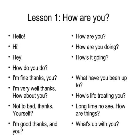 How are you? | PPT