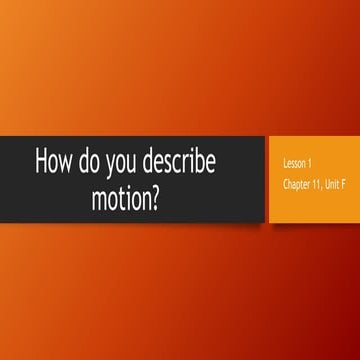 How do you describe motion? | PPT