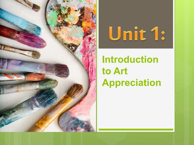 Lesson 1 What is art appreciation?: Introduction and Assumptions | PDF