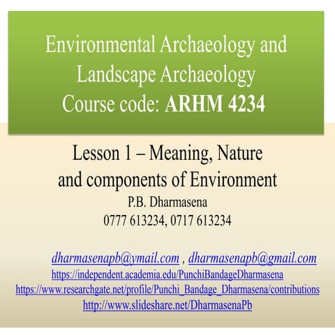 Lesson 1 introduction to environment | PPT