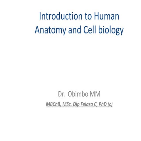 Lesson 1 introduction to human anat and cell structure | PDF