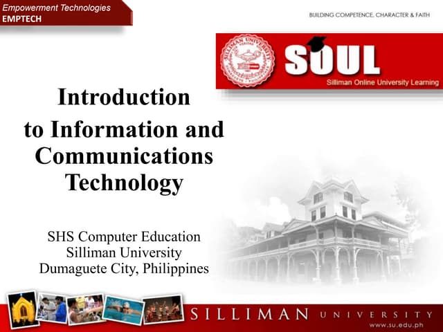 MODULE 1: INTRODUCTION TO INFORMATION AND COMMUNICATION TECHNOLOGY | PPTX
