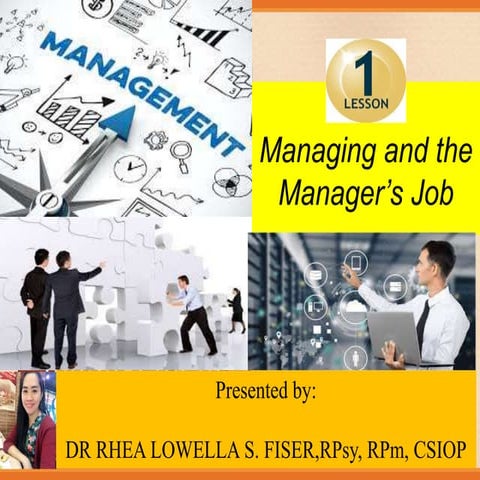 Lesson 1 Managing and the Managers Job | PPT