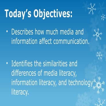 Media, information and technology literacy | PPTX
