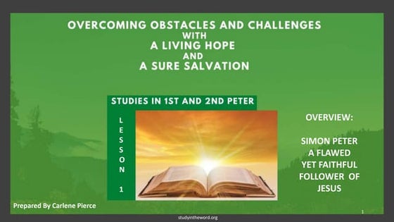 LESSON 4 OVERCOMING OBSTACLES BENEFITS OF A LIVING HOPE.pptx